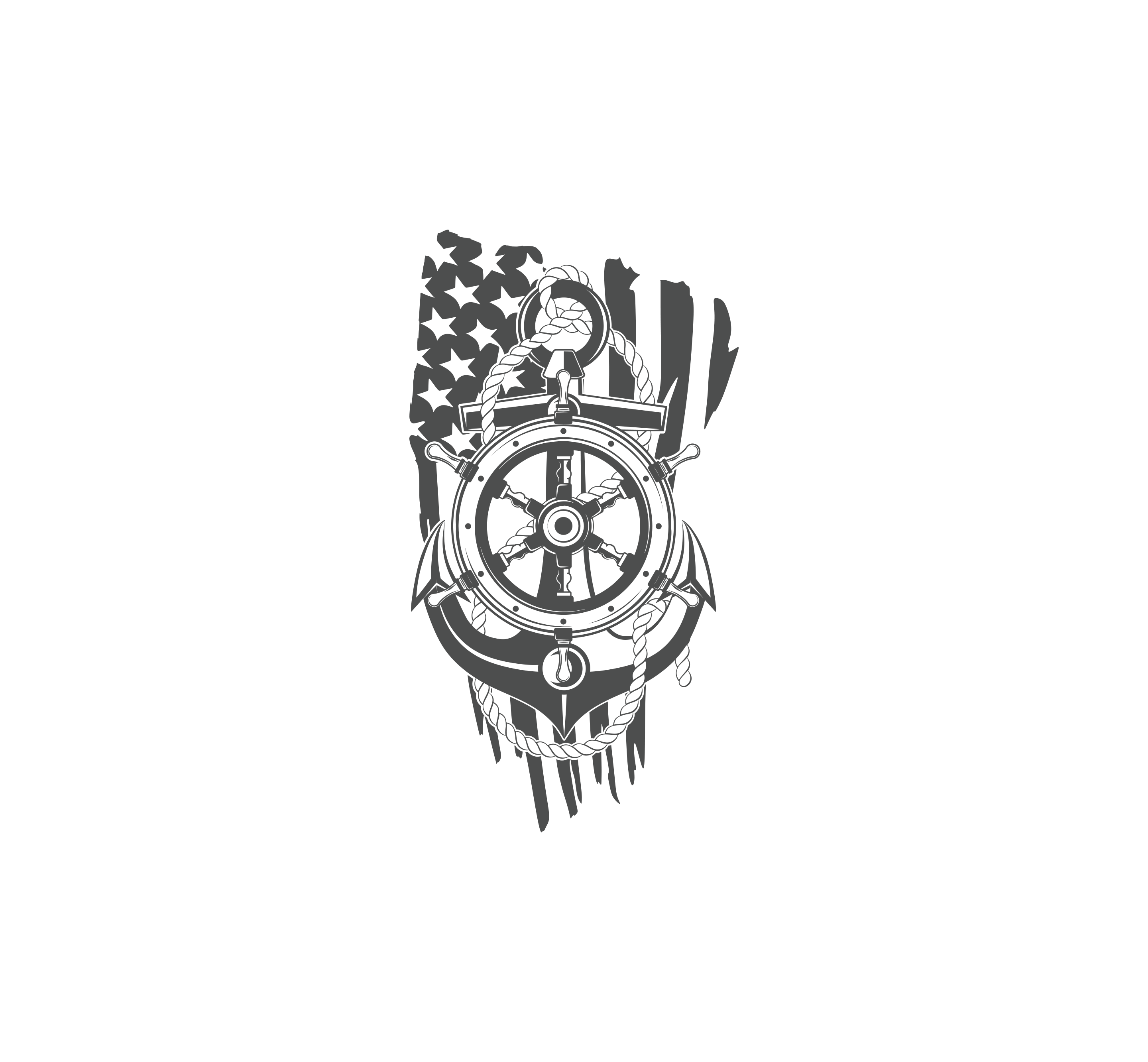 Anchor, Wheel, and Flag Hood Graphic – Rebel Decal