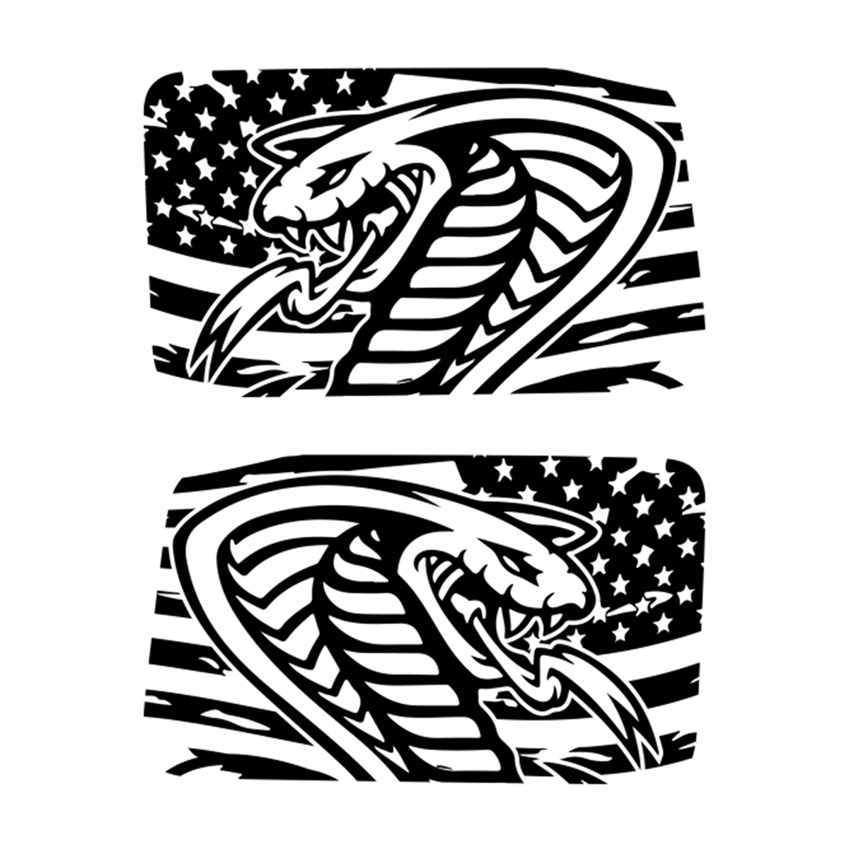 US Flag Cobra Rear Window Graphics – Rebel Decal