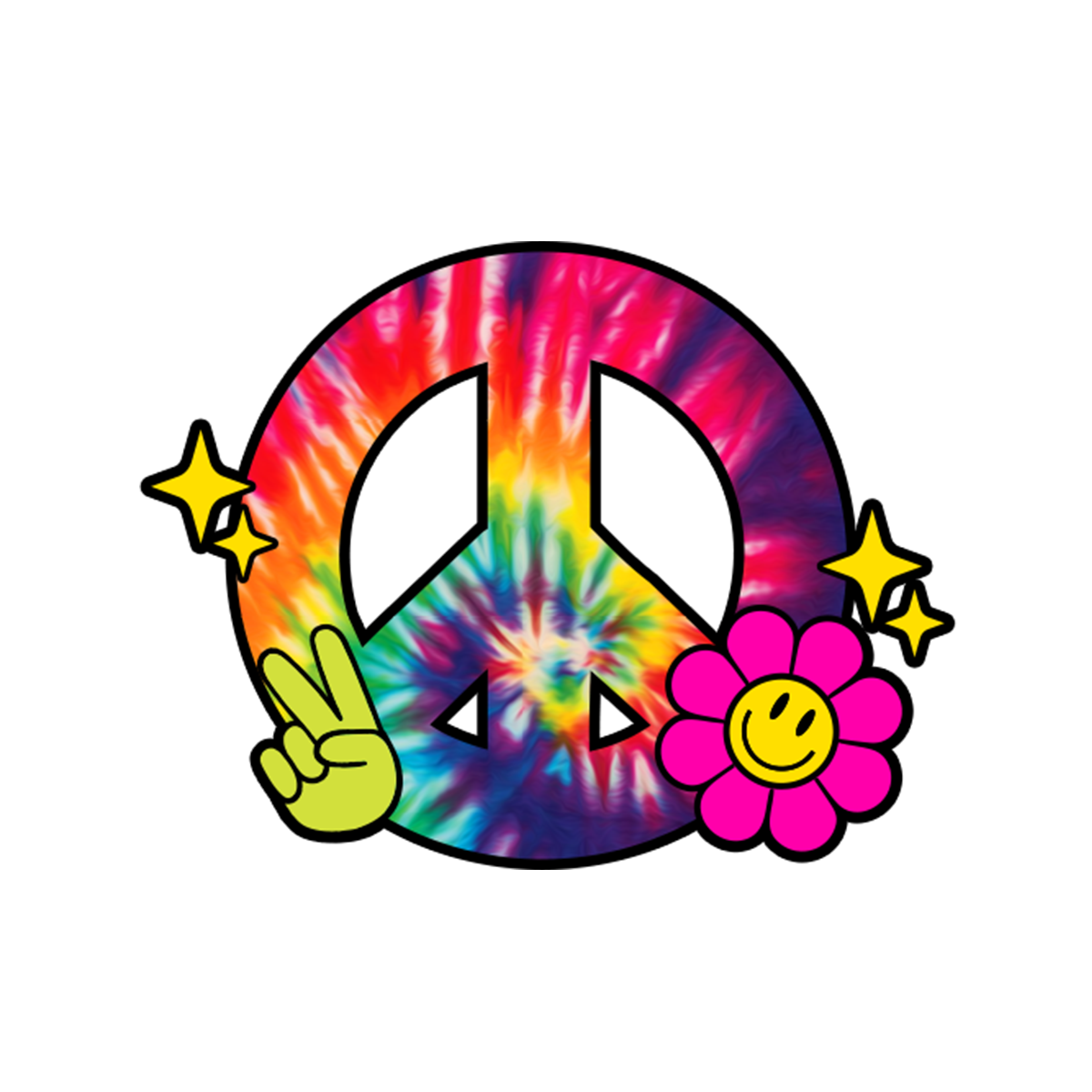 Tie-Dye Hippie Peace Hood Graphic – Rebel Decal