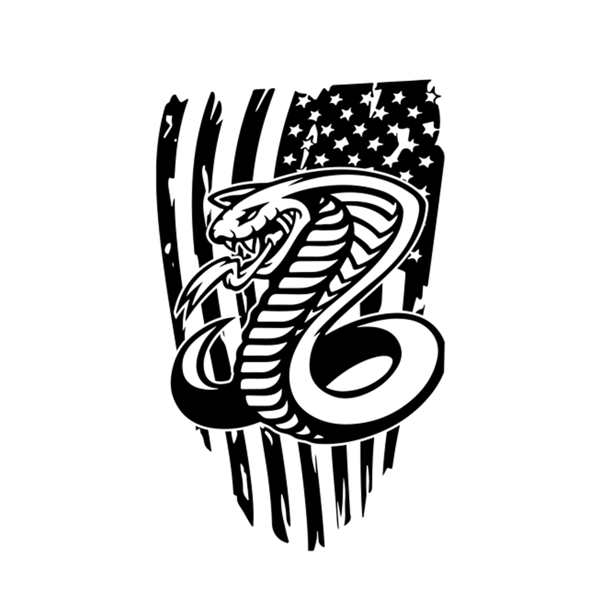 US Flag Cobra Hood Graphic – Rebel Decal