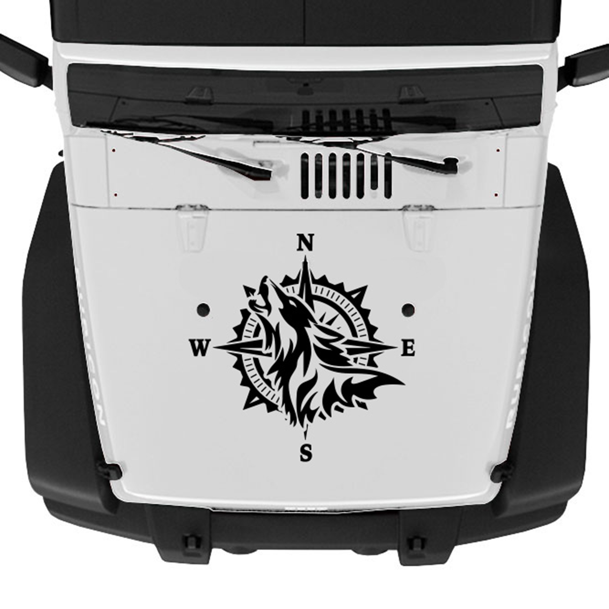 Wolf and Compass Hood Graphic – Rebel Decal