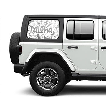 Aloha! Rear Side Window Beach Theme Graphics – Rebel Decal