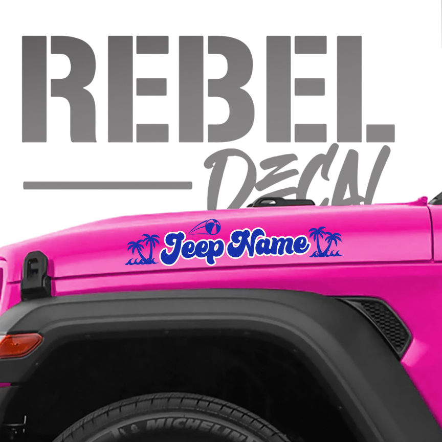 Beach/Palm Tree Jeep Names – Rebel Decal