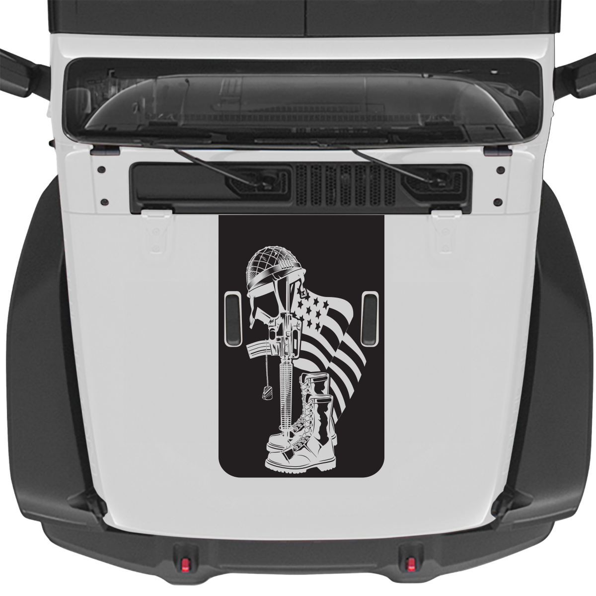 Fallen Soldier Tribute Blackout Hood Graphic – Rebel Decal