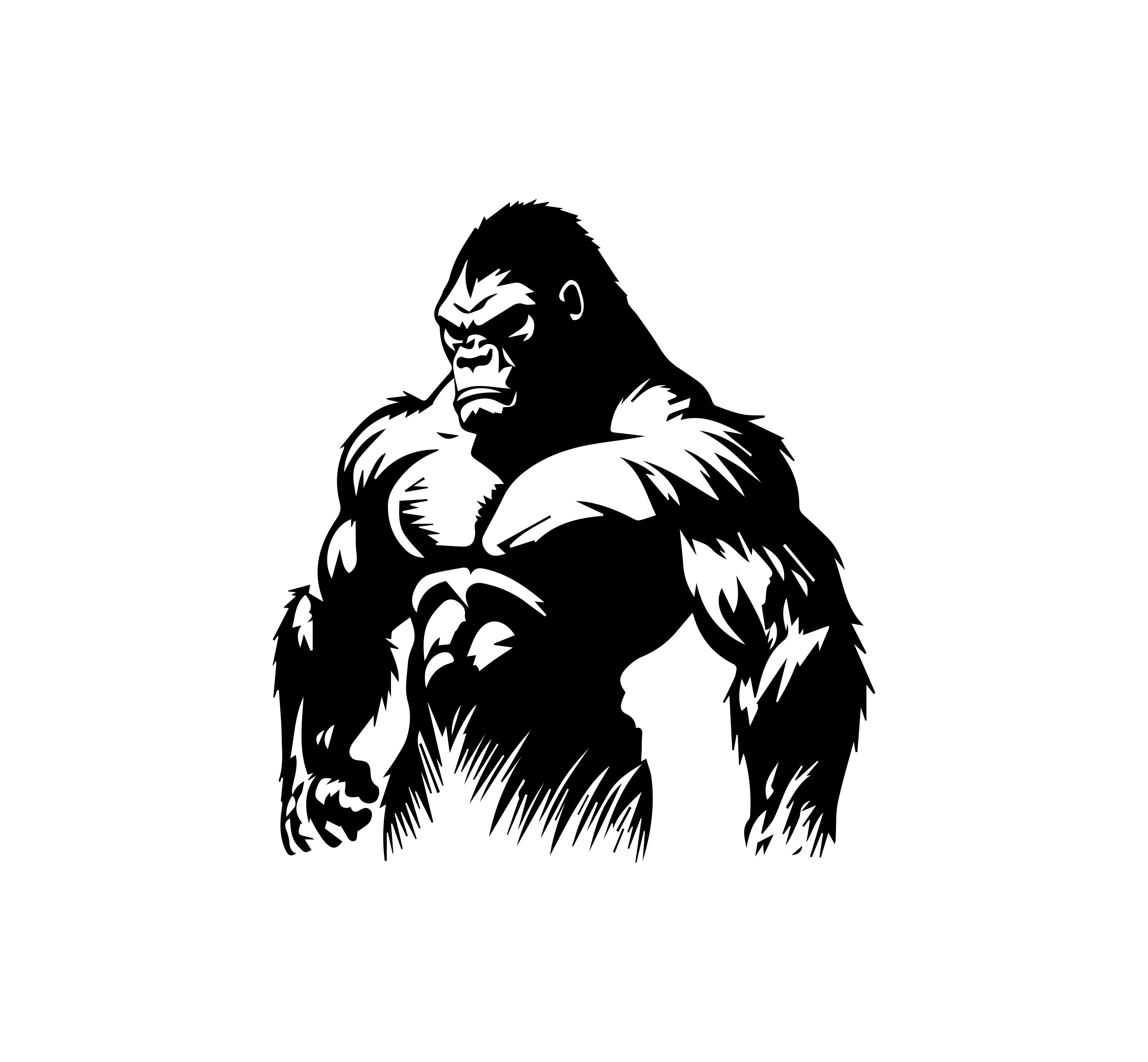 Muscular Gorilla Hood Graphic – Rebel Decal