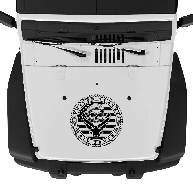 US Air Force Skull Patriotic Hood Graphic – Rebel Decal