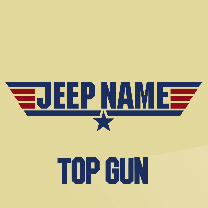 Top Gun Theme Jeep Name Decals – Rebel Decal