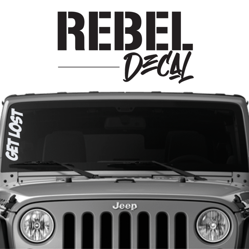 Custom Vertical Windshield Banner Decal – Rebel Decal