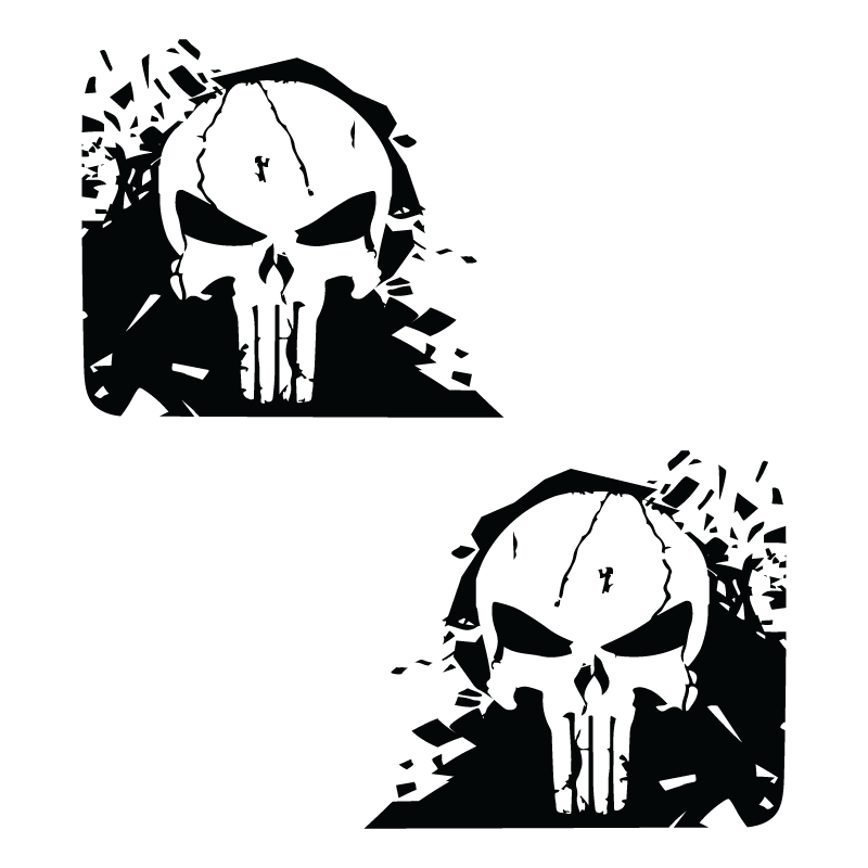 Grunge Punisher Window Jeep Graphic – Rebel Decal