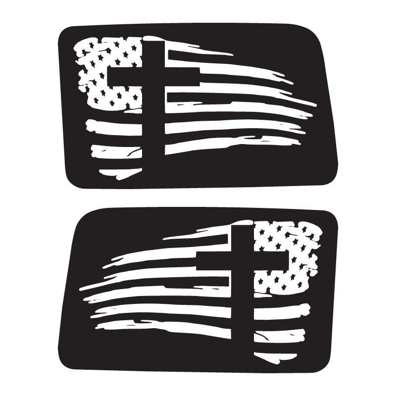Flag Cross Window Jeep Graphic – Rebel Decal