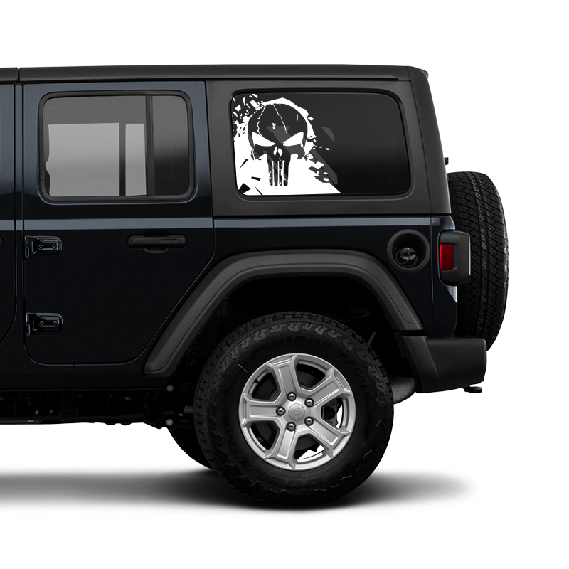 Grunge Punisher Window Jeep Graphic – Rebel Decal