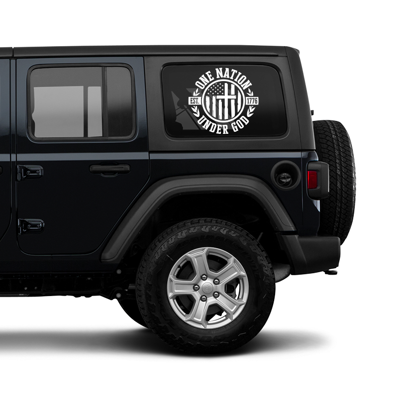 One Nation Cross Window Jeep Graphic – Rebel Decal