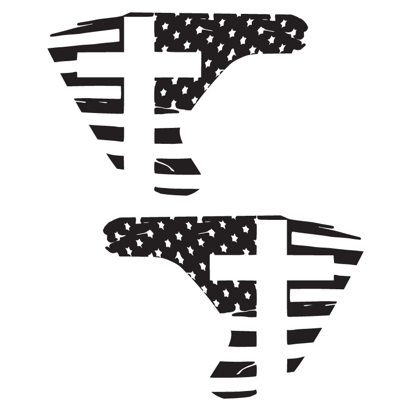 Cross Flag Vent Decals – Rebel Decal